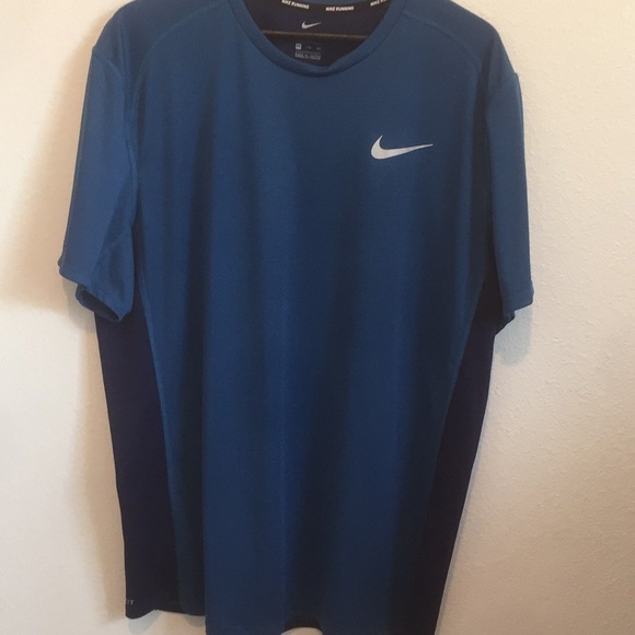 Nike | Shirts | Nike Dryfit Blue And With Navy Blue On Back | Poshmark